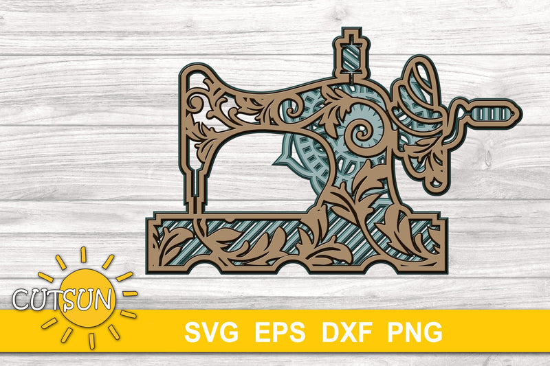 3D Layered Sewing machine Mandala SVG 5 layers - So Fontsy