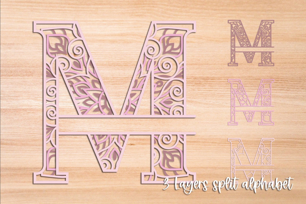 3D Layered Split Alphabets A to Z - SVG - So Fontsy