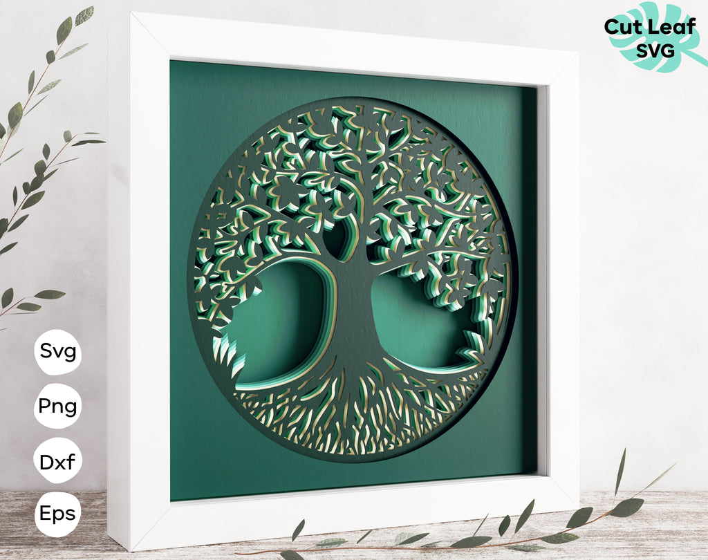 3d Layered tree of life svg, 3d svg, tree of life dxf, laser cut files ...