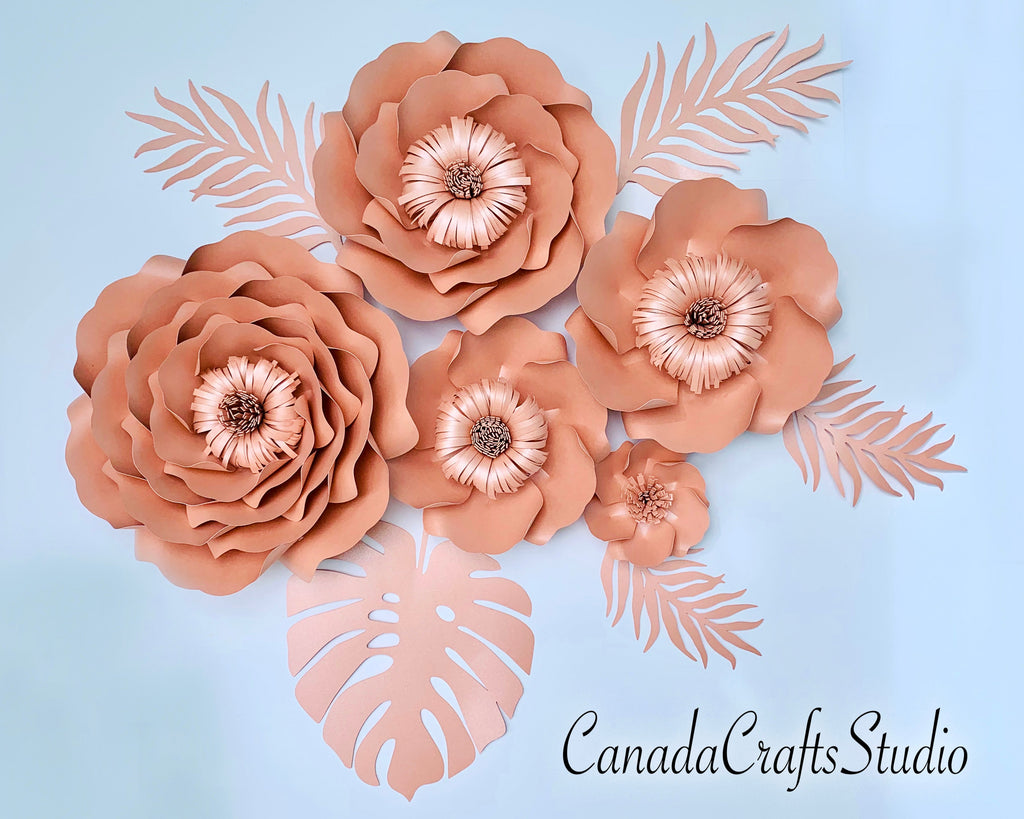 3d Paper Flower +leaf - So Fontsy