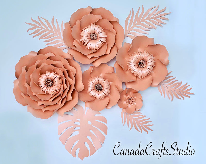 3d Paper Flower +leaf - So Fontsy