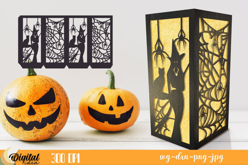 3D Paper Lantern Halloween. 3 D Halloween Decor PaperCut. - So Fontsy