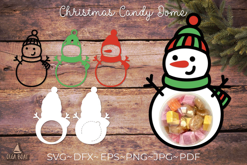 3d Snowman Paper candy ornament | Christmas Candy Dom svg - So Fontsy