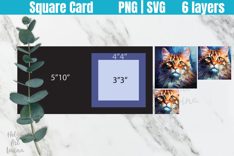 3D Square Card Sublimation - So Fontsy