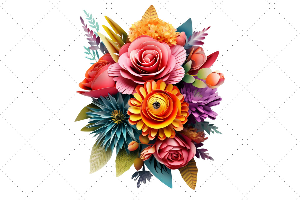 3d sublimation Floral Bouquet Clipart Bundle, 3D Sublimation - So Fontsy
