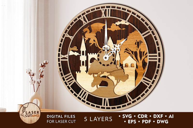 3D Template WATCH Laser Cut Wall Decor 3D Template - So Fontsy