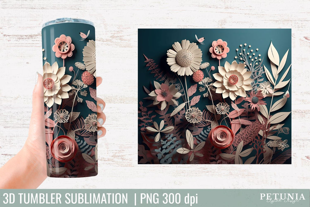 3D Tumbler Wrap | 3D Tumbler Designs - So Fontsy