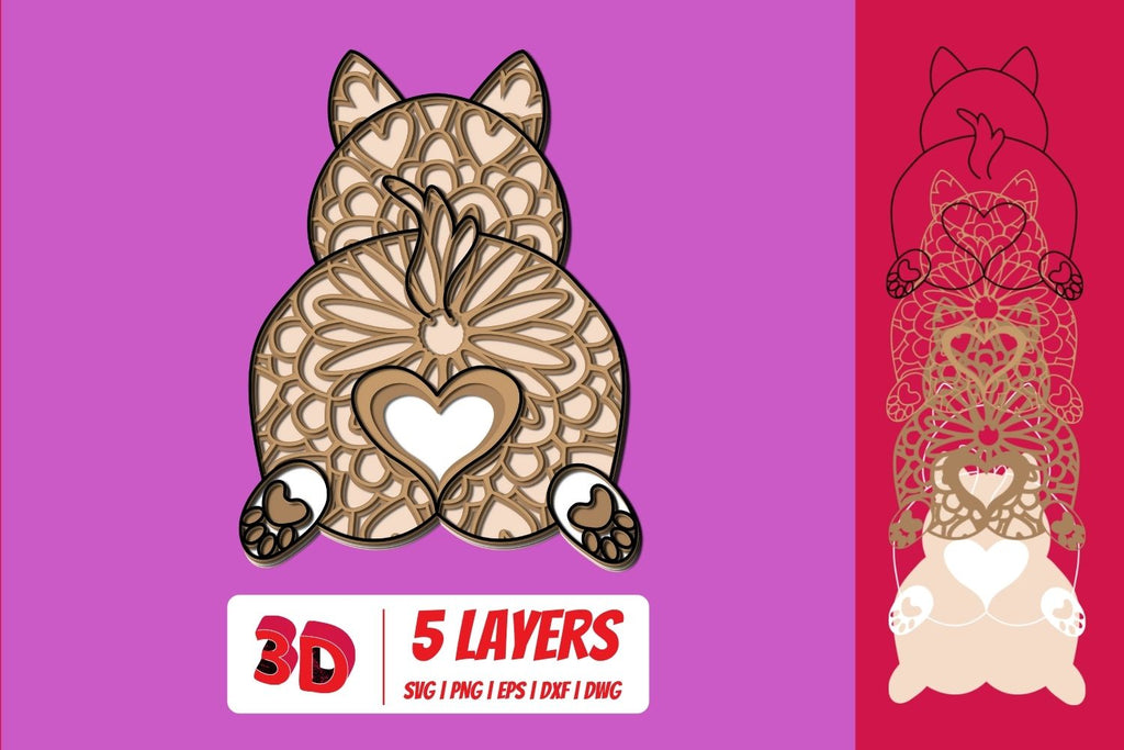 3D Valentines Butt SVG Bundle - So Fontsy