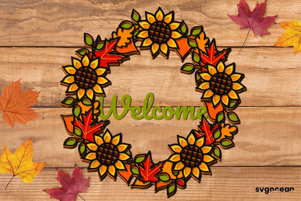 3D Welcome Wreath Svg - So Fontsy
