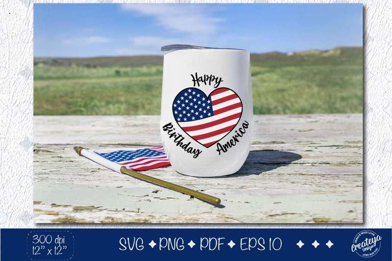 4 of July bundle svg, Patriotic svg, Heart flag, American flag svg - So ...