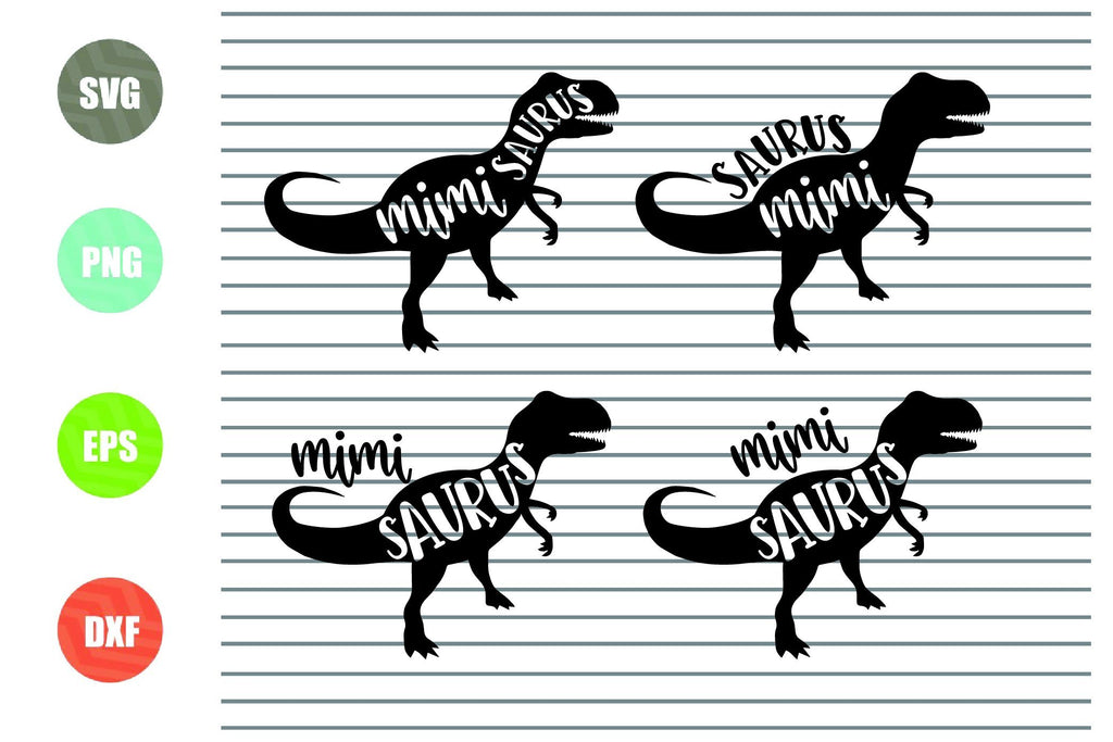 4 Styles Mimi Saurus Svg, Eps. Dxf, Png Cut Files - So Fontsy