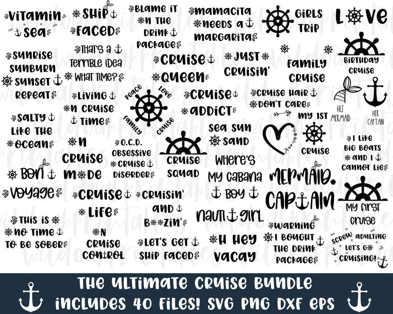 40 cruise svg bundle, funny cruise svg files for cricut, sailor svg ...