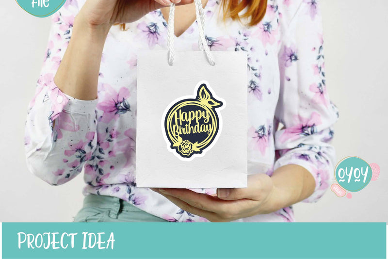 40 Printable Happy Birthday Digital Stickers Bundle - So Fontsy