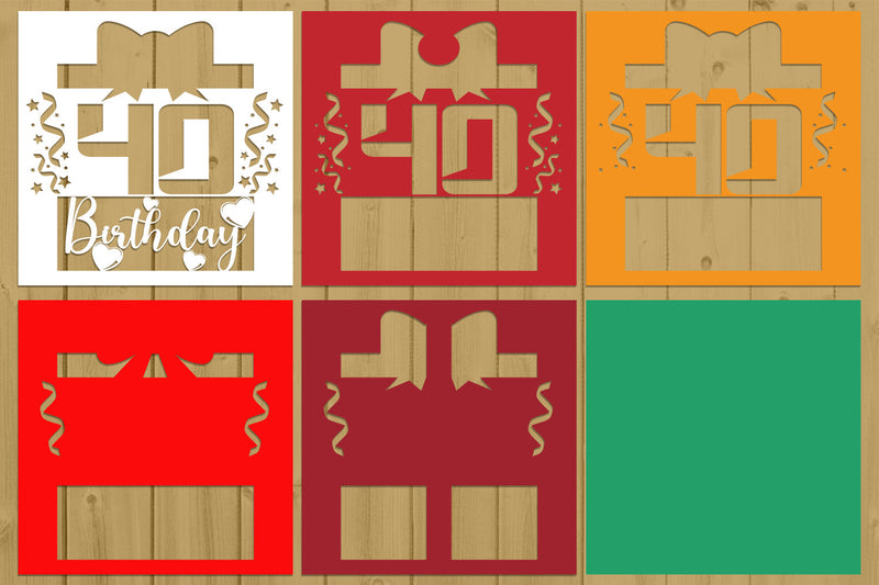40th Birthday Layered Papercut Svg Eps Ai Png Pdf - So Fontsy