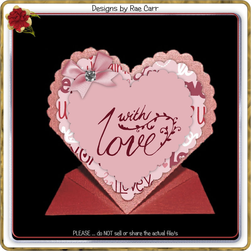 431 Heart Valentine Spring Card - So Fontsy