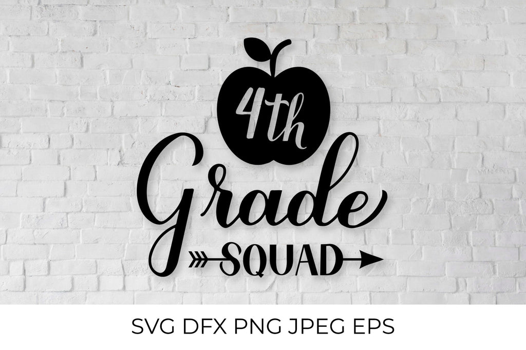 4th grade squad lettering. First day of school SVG - So Fontsy