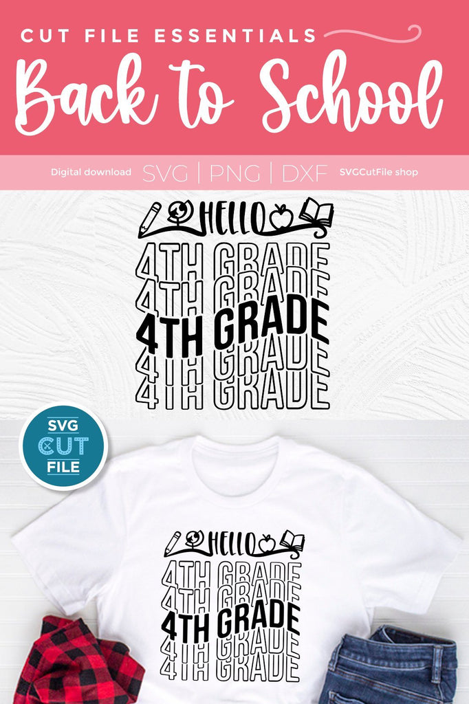 4th Grade svg - a 4th grade svg for teacher, Fourth grader - So Fontsy