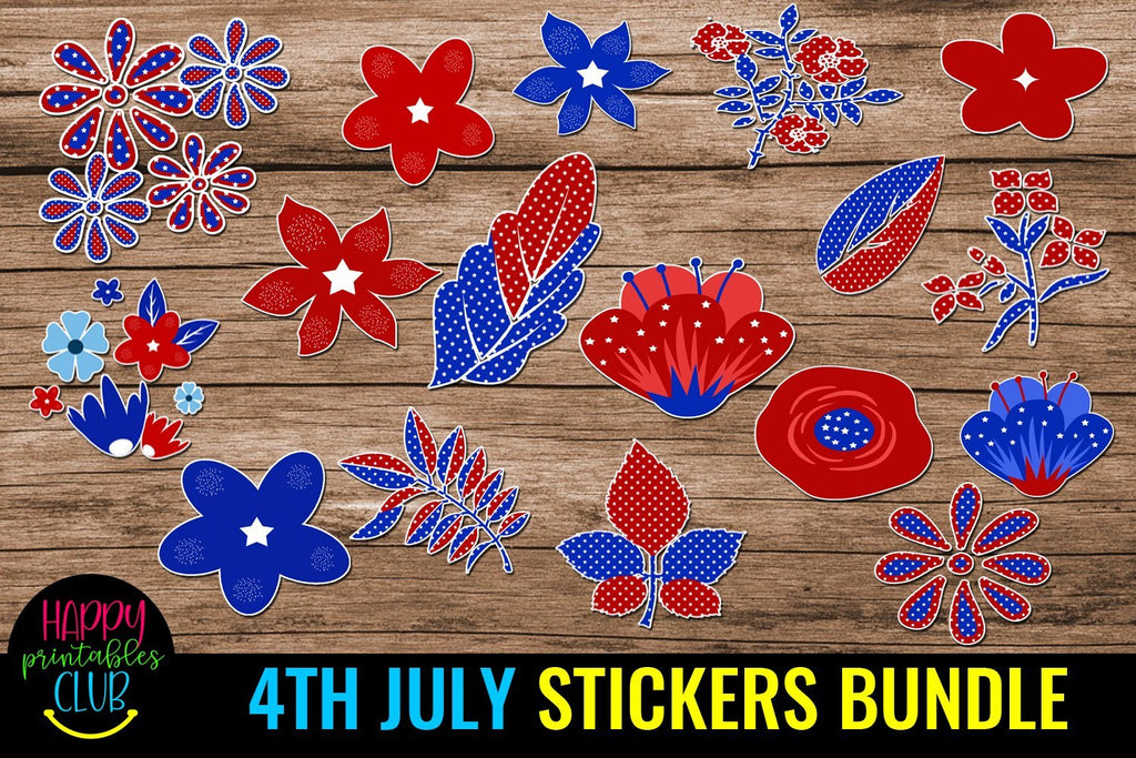 4th July Stickers Bundle- July 4th Stickers Pack- Patriotic - So Fontsy