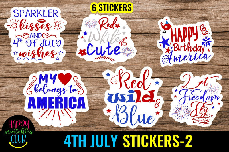 4th July Stickers Set 2- July 4th Stickers Pack-Independence Day ...