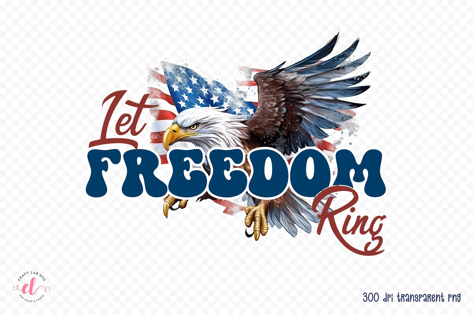 4th of July Sublimation Design | Let Freedom Ring - So Fontsy