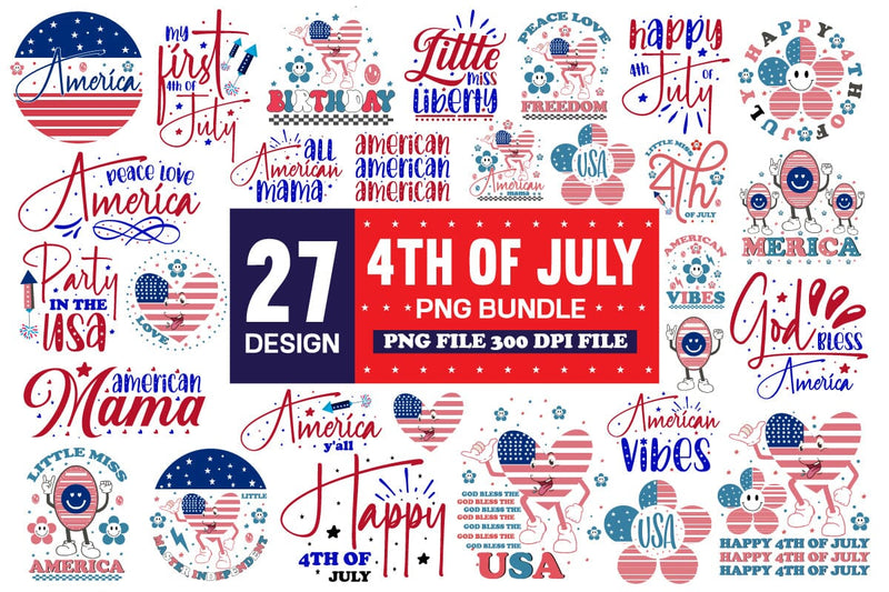 4th Of July SVG Bundle - 27Design 4th Of July Bundle - So Fontsy
