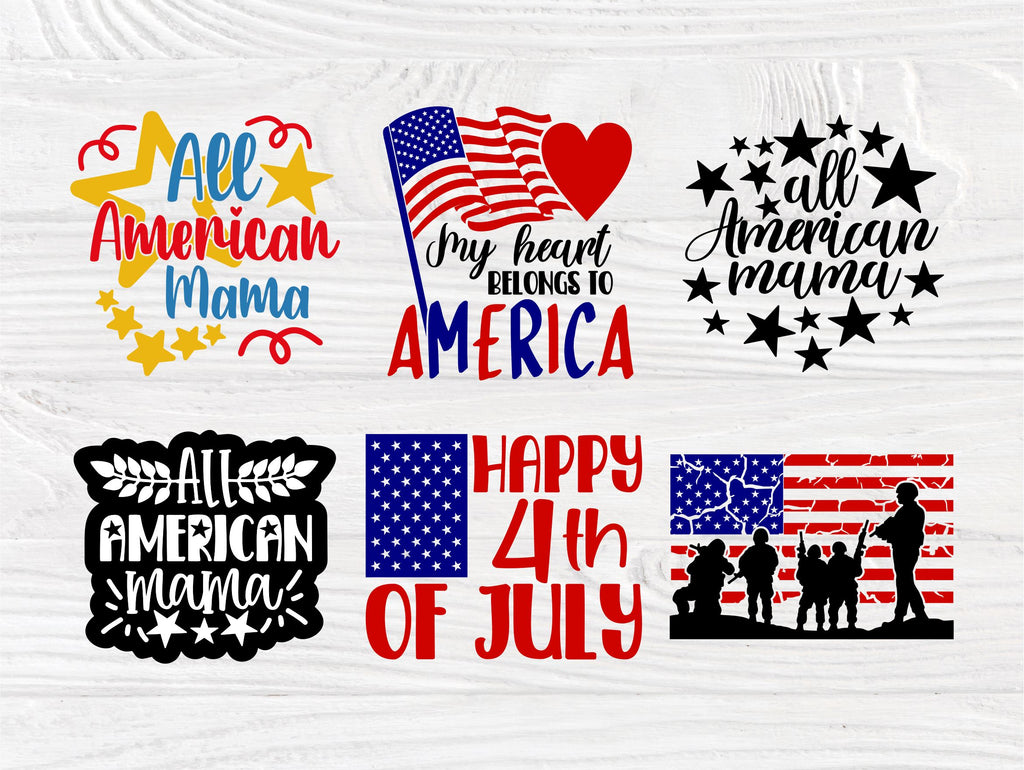 4th of July SVG Bundle, American Flag Svg, USA Svg - So Fontsy
