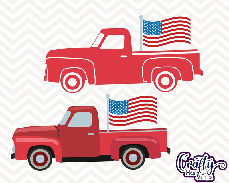 4th of July - Vintage Truck - American Flag Svg - Patriotic Truck - So ...