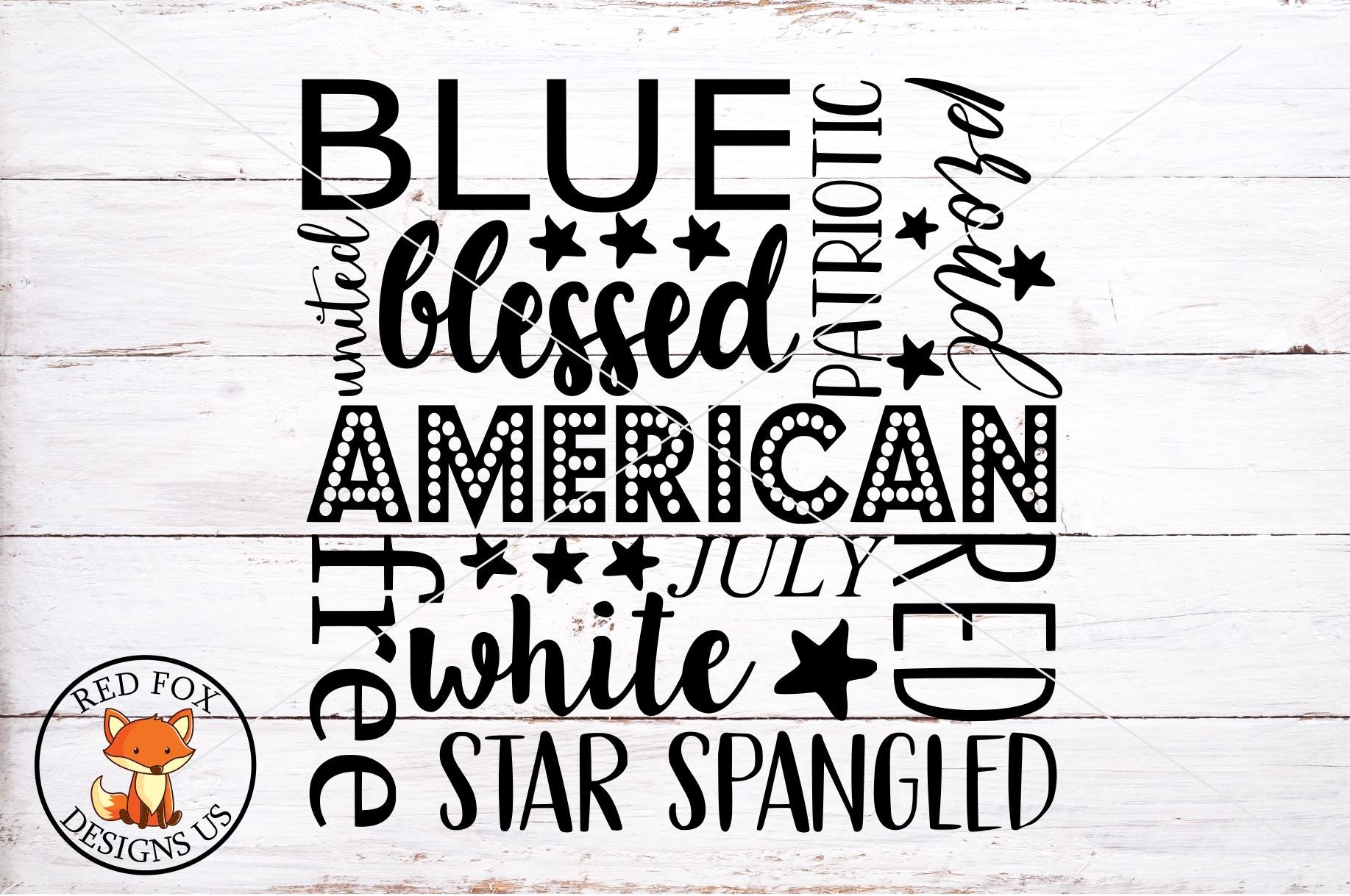 4th of July Words SVG PNG DXF - So Fontsy