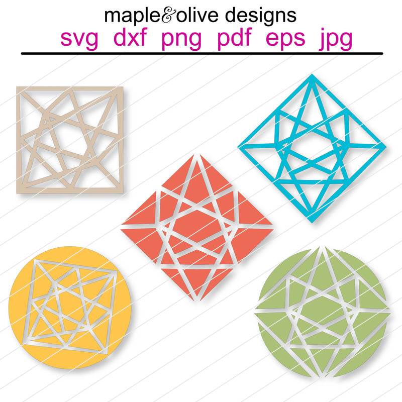 5 Gorgeous Versatile Modern Geometric Designs SVG | Maple and Olive ...