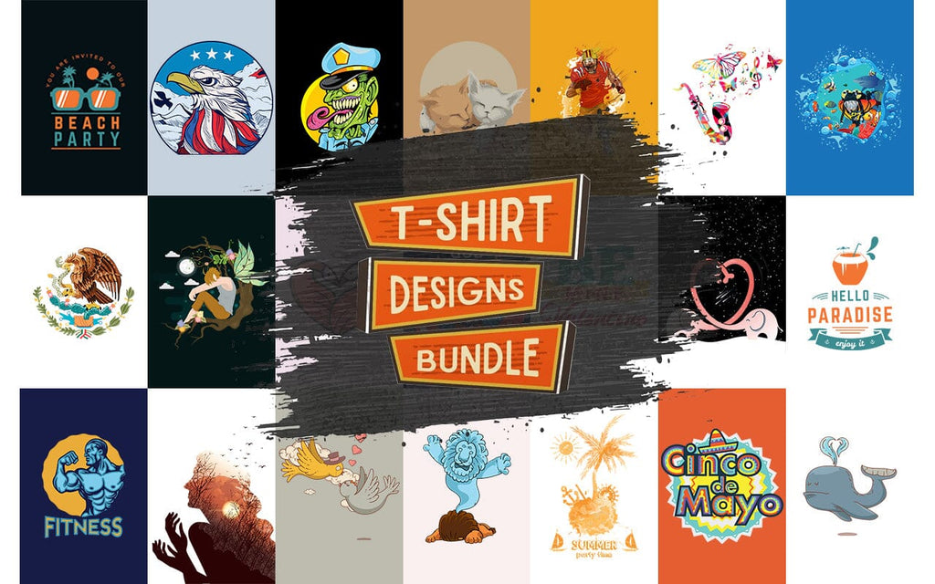 50 Different T-Shirts Design Bundle - So Fontsy
