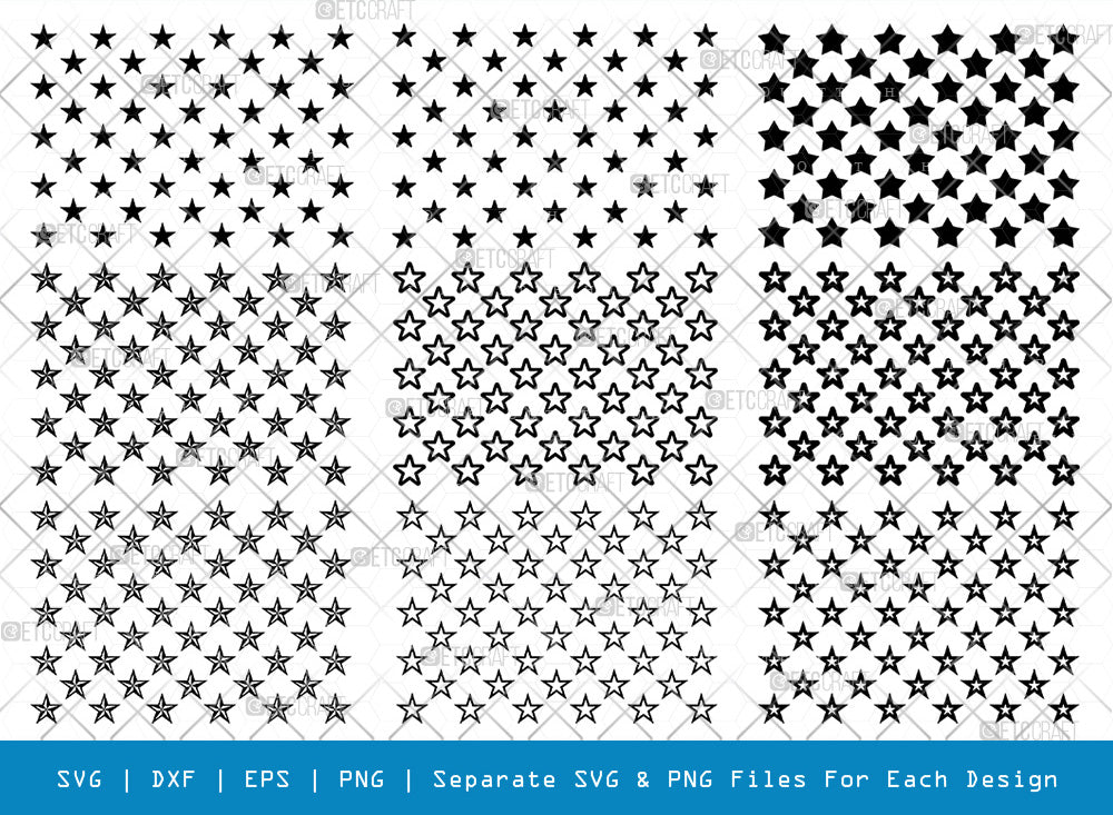 50 Stars SVG, Stars Silhouette, Fifty Stars Svg, Stars Svg, Nautical ...