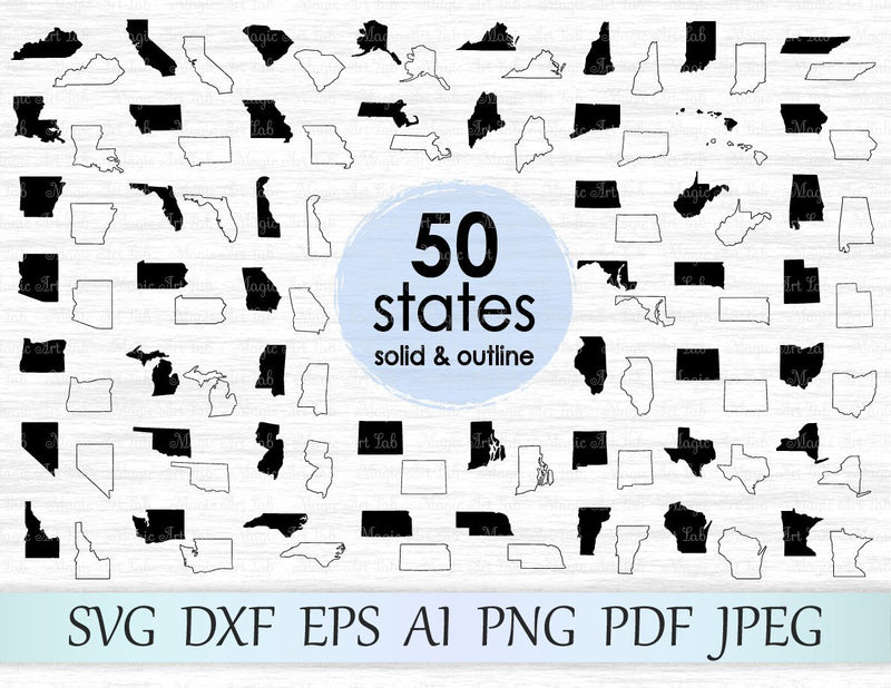 50 states cut files - So Fontsy
