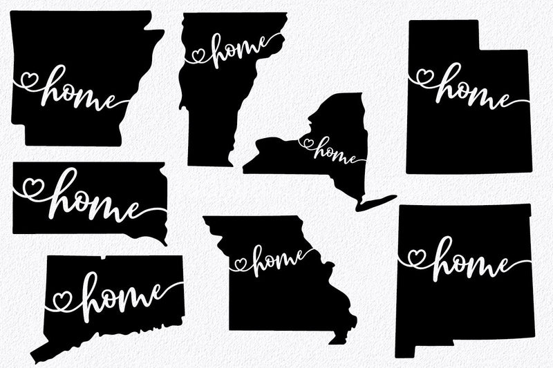 50 States SVG Bundle - Home State SVG Cut File - So Fontsy