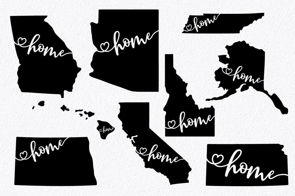 50 States SVG Bundle - Home State SVG Cut File - So Fontsy