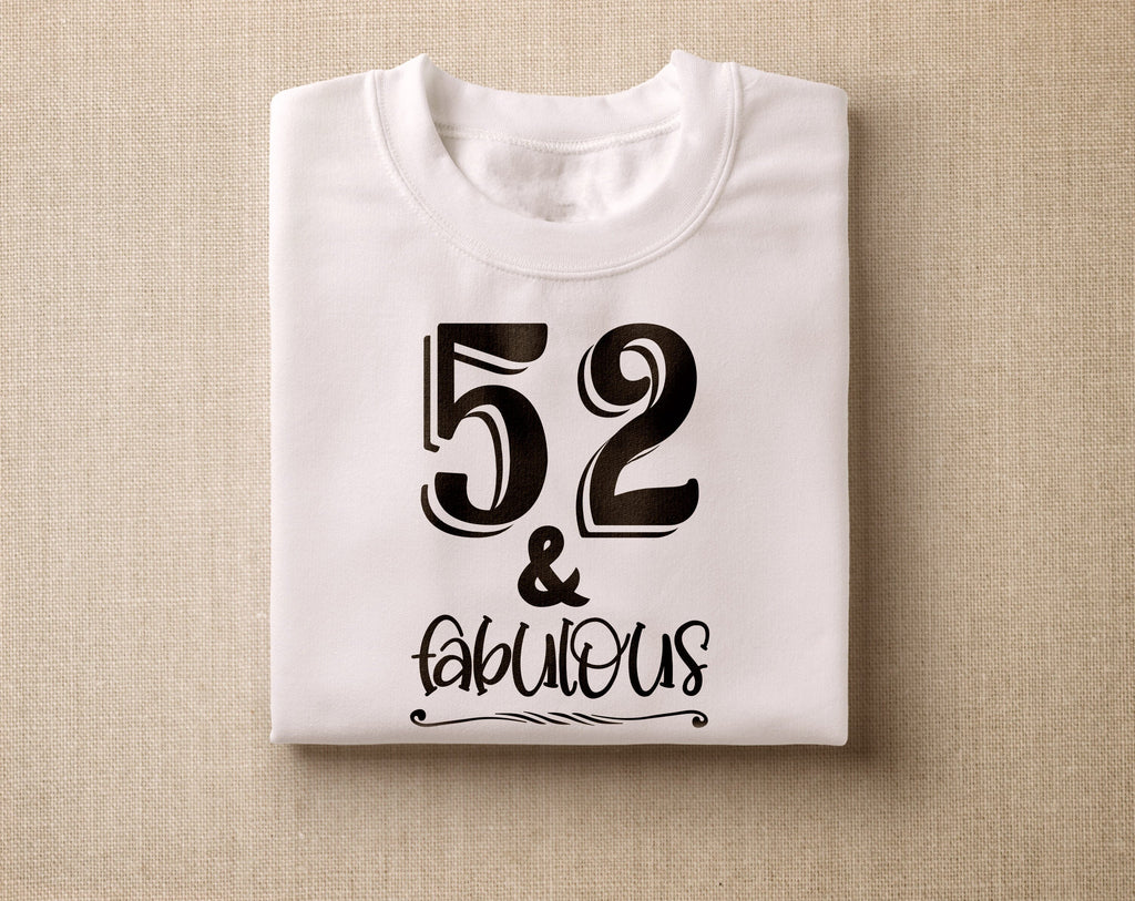 52nd Birthday SVG Bundle, 6 Designs, 52nd Birthday Shirt SVG, 52 And ...