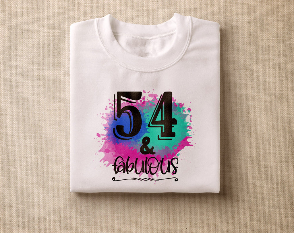 54th Birthday Sublimation Designs Bundle, 6 54th Birthday PNG Files, 54 And Fabulous PNG, Cheers ...