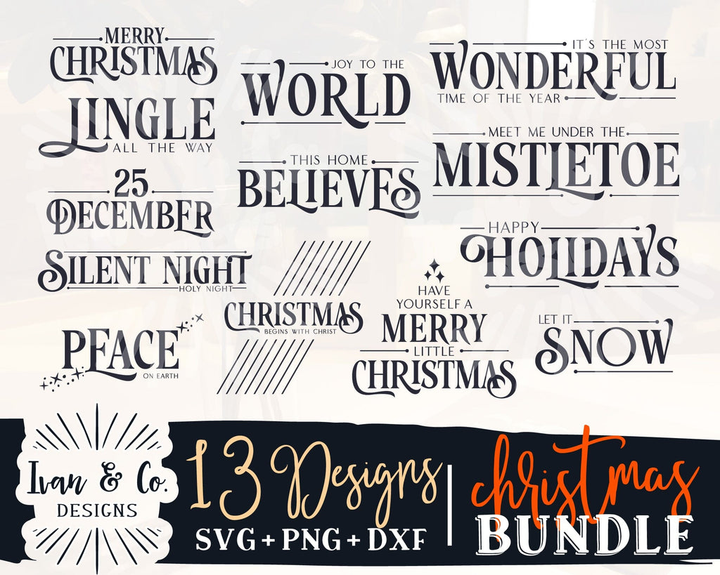 57 Christmas Signs SVG Bundle | Set of 4 Christmas Bundles | Farmhouse ...
