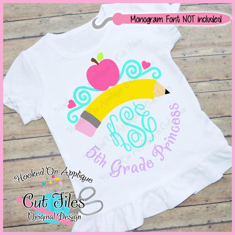 5th Grade Princess SVG DXF PNG EPS Cut File - So Fontsy