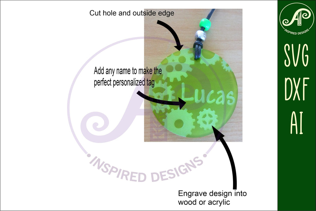 6 bag tag design set 2 keychain DIGITAL SVG 6 personalized - So Fontsy