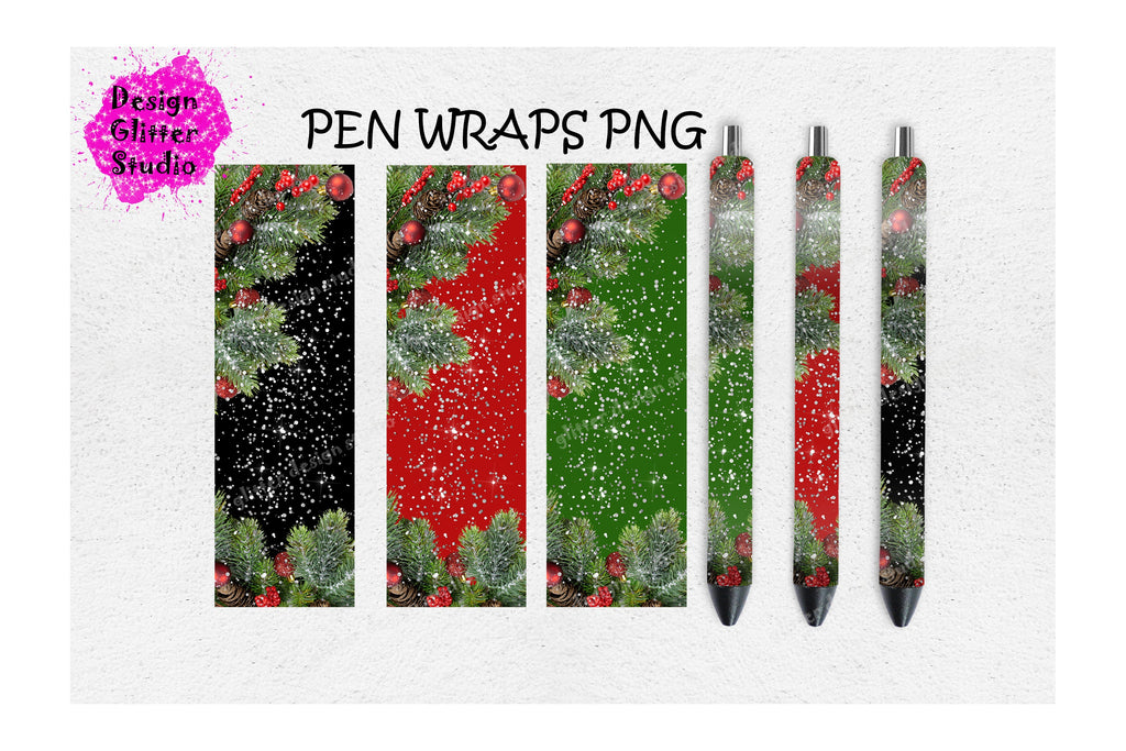 6 Christmas Pen Wraps,Santa tree Pen Decals,Winter Pen Wrap,Epoxy Pen ...
