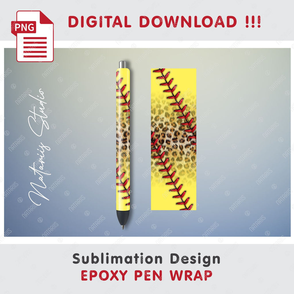 6 Seamless Softball Patterns for Epoxy Pen Wrap - So Fontsy