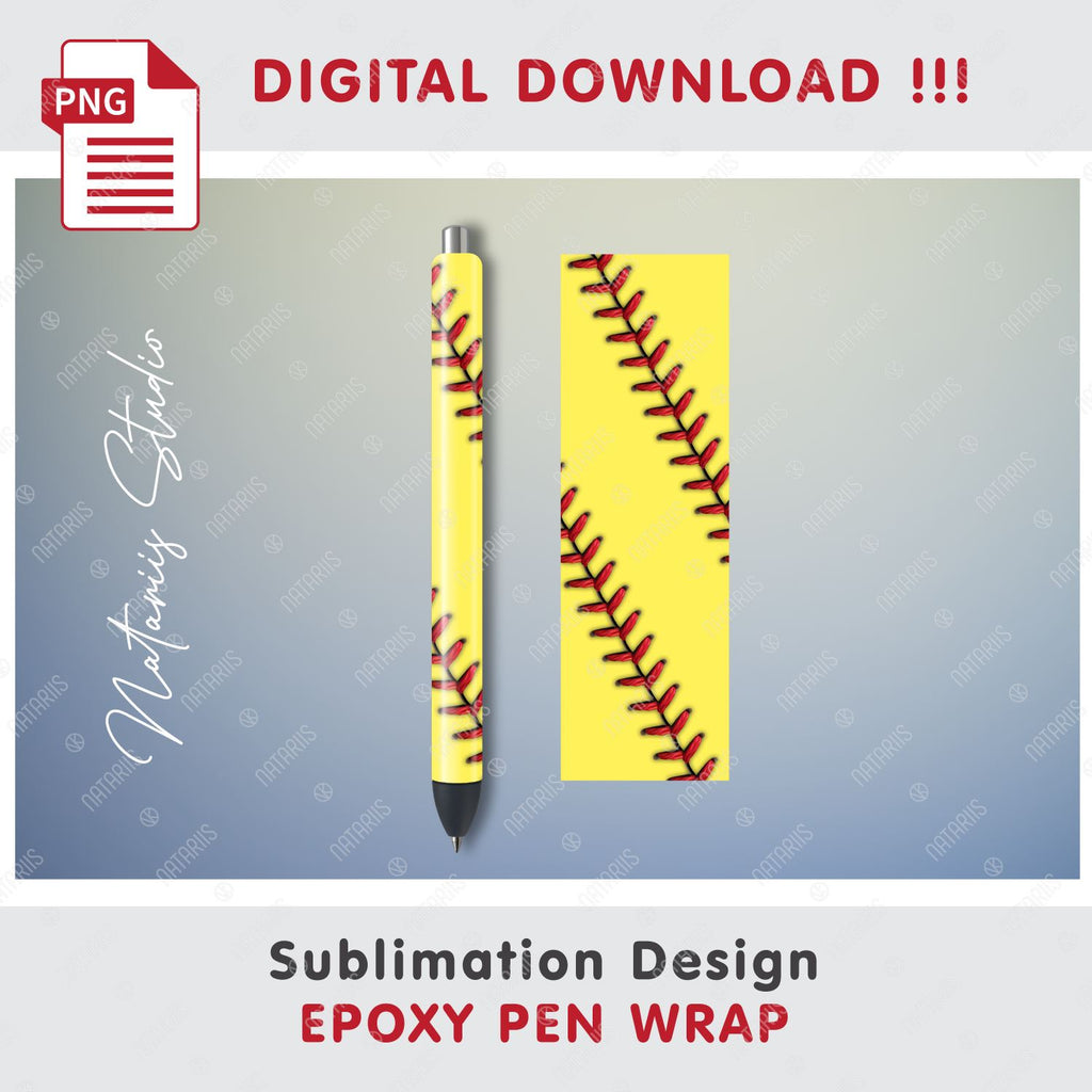 6 Seamless Softball Patterns for Epoxy Pen Wrap - So Fontsy