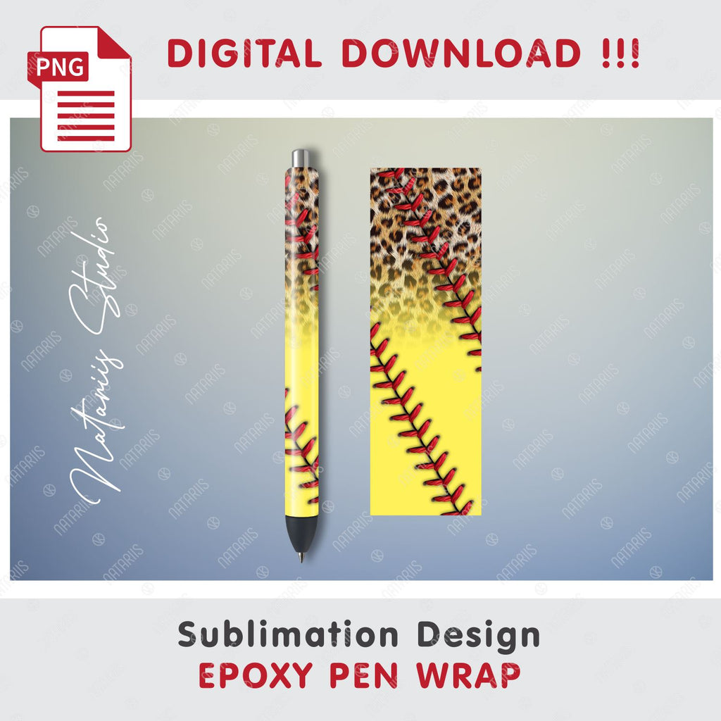 6 Seamless Softball Patterns for Epoxy Pen Wrap - So Fontsy