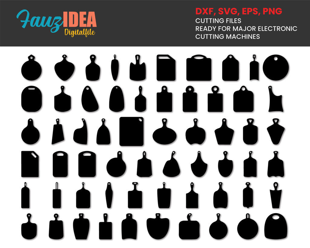 60 Cutting Board Svg Bundle, DXF Cutting boards silhouettes, Boards for ...
