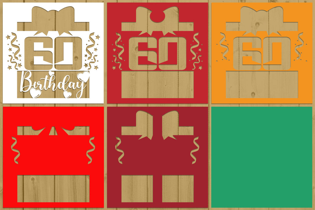 60th Birthday Layered Papercut Svg Eps Ai Png Pdf - So Fontsy