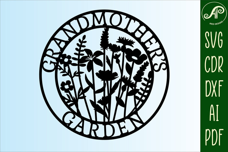 7 Garden floral sign svg laser cut template - So Fontsy