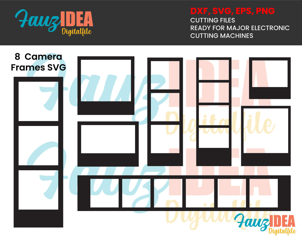8 Instant Camera Frames | Vector Set | Cutting Files, Personal Commerc ...