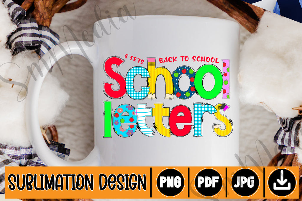 8 sets back to school sublimation design - So Fontsy
