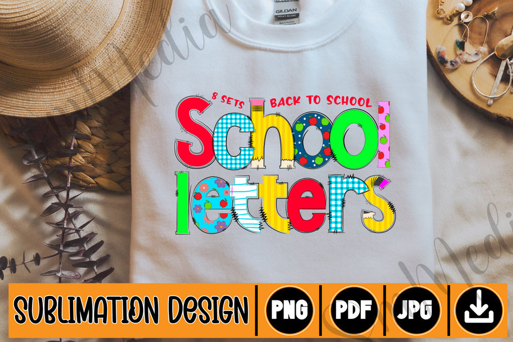 8 sets back to school sublimation design - So Fontsy
