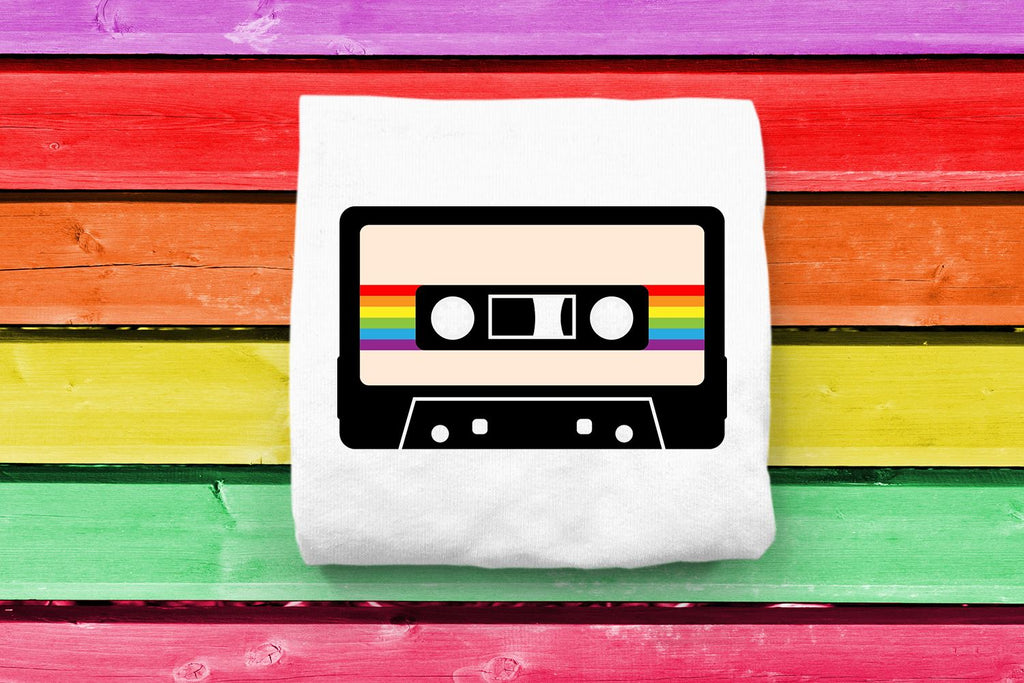 80s Rainbow Cassette Tape SVG - So Fontsy